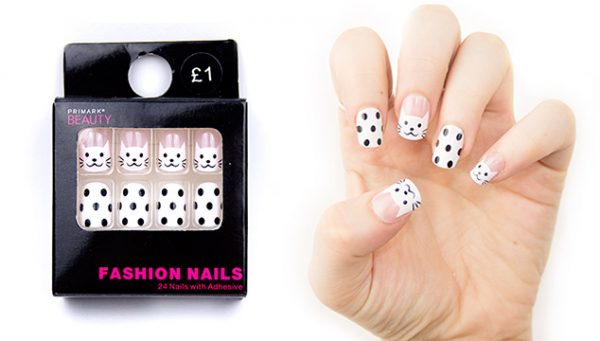 False Nail Sets - Primark £1 Cat and Polka Dots - Strikeapose